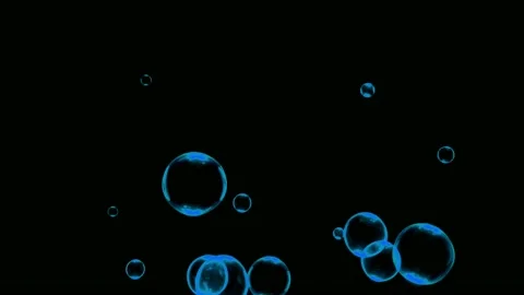 Animation water bubbles floating on blac... | Stock Video | Pond5