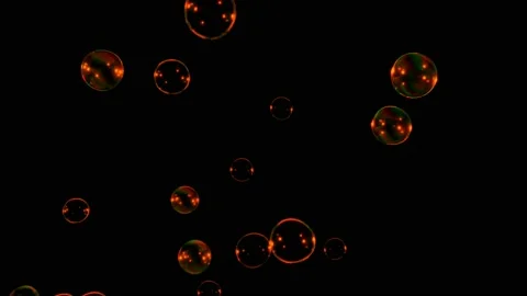 Animation water bubbles floating on blac... | Stock Video | Pond5