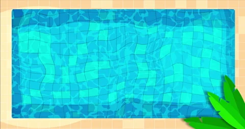 Animation of water pool top view. Palm l... | Stock Video | Pond5