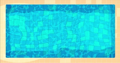 Animation of water pool top view. Palm l... | Stock Video | Pond5