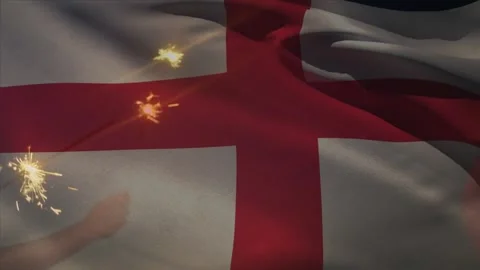 Animation of waving england flag over gr... | Stock Video | Pond5