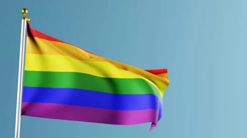 Animation of waving rainbow pride flag a... | Stock Video | Pond5