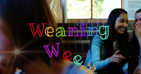 Animation of weaning week text over sad ... | Stock Video | Pond5