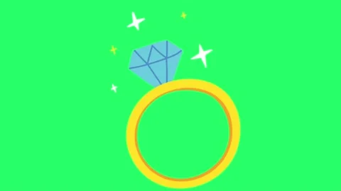 Animation wedding ring shape on green ba... | Stock Video | Pond5