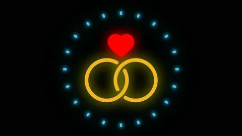 Animation of Wedding rings icon. Weddin... | Stock Video | Pond5