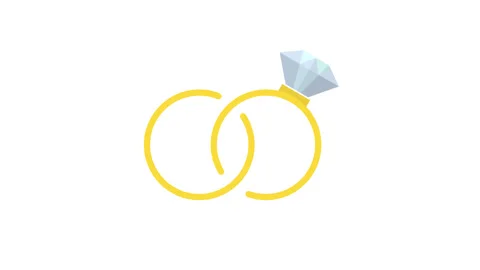 Animation of Wedding rings icon. Weddin... | Stock Video | Pond5