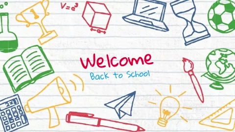 Animation of welcome back school text an... | Stock Video | Pond5
