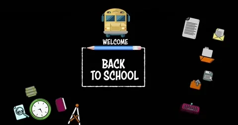 Animation of welcome back to school text... | Stock Video | Pond5