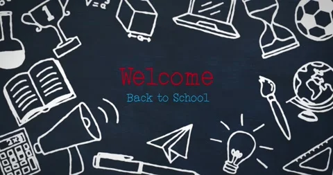 Animation of welcome back to school text... | Stock Video | Pond5