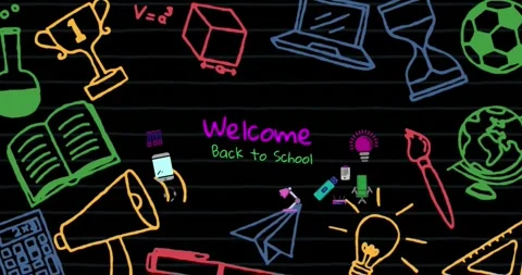 Animation of welcome back to school text... | Stock Video | Pond5