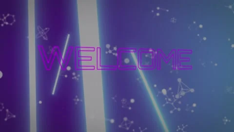 Animation of welcome text over molecules... | Stock Video | Pond5