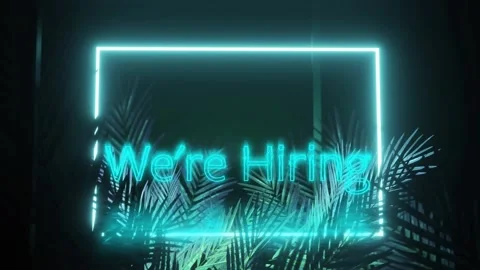 Animation of we're hiring text and frame... | Stock Video | Pond5