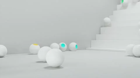 Animation of a white background and sphe... | Stock Video | Pond5