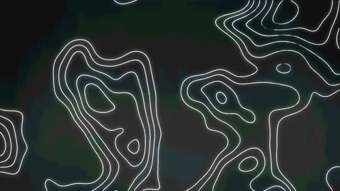 Animation of white contour lines moving ... | Stock Video | Pond5