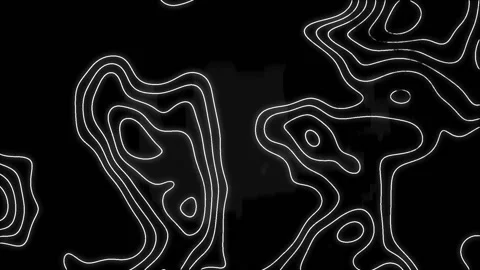 Animation of white contour lines moving ... | Stock Video | Pond5