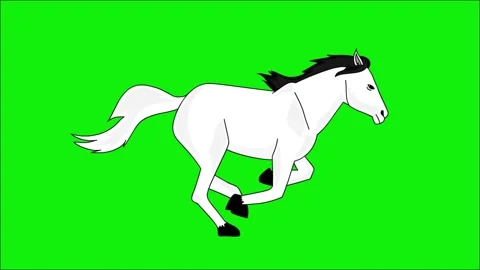 Animation of white horse running with re... | Stock Video | Pond5