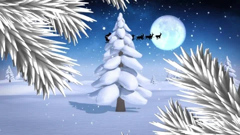 Animation of white leaves and snow falli... | Stock Video | Pond5