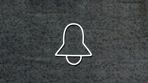 Animation of white neon bell symbol, on ... | Stock Video | Pond5