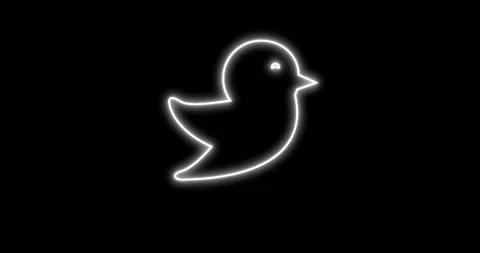 Animation of white neon bird icon flicke... | Stock Video | Pond5