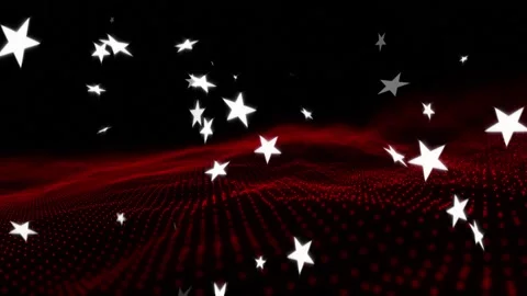 Animation of white stars falling with re... | Stock Video | Pond5
