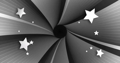 Animation of white stars over spinning g... | Stock Video | Pond5