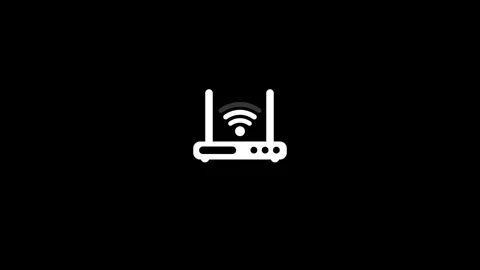 Animation White Wi- Fi Router Icon on Bl... | Stock Video | Pond5