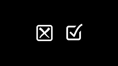 Animation White X mark and check mark in... | Stock Video | Pond5