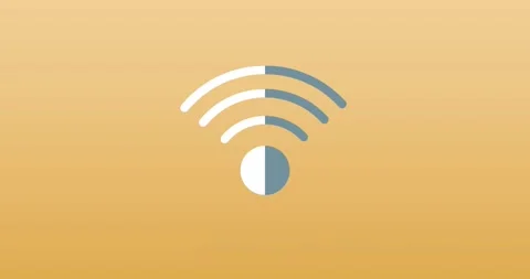 Animation of wi-fi symbol against yellow... | Stock Video | Pond5