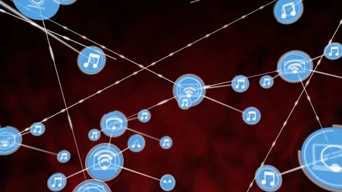 Animation of wifi and music note icons c... | Stock Video | Pond5