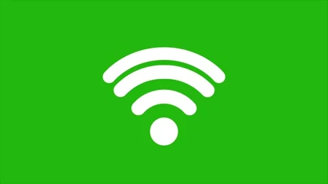 Animation of a WiFi signal icon on a gre... | Stock Video | Pond5