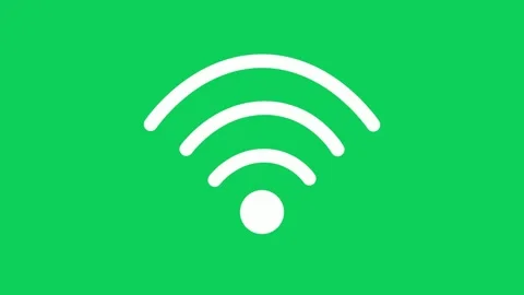 Animation of a WiFi signal icon on a gre... | Stock Video | Pond5