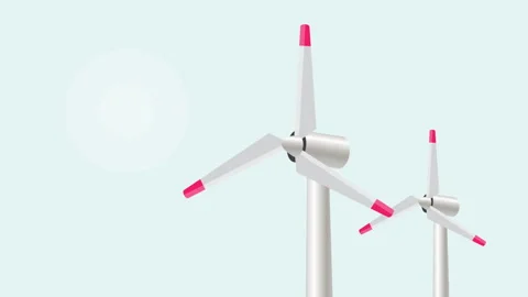 Animation of a wind turbine concept, sym... | Stock Video | Pond5