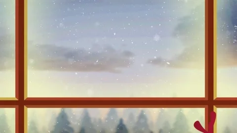 Animation of window and christmas decora... | Stock Video | Pond5