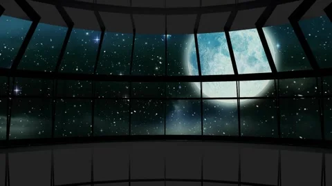 Animation of window over sky with moon, ... | Stock Video | Pond5