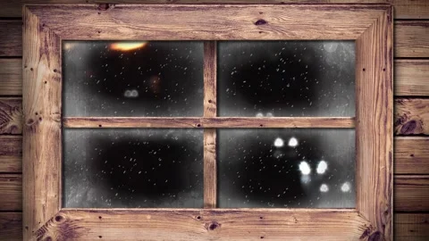 Animation of window over snow falling an... | Stock Video | Pond5