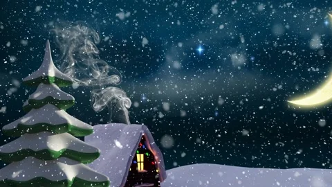 Animation of winter scenery with decorat... | Stock Video | Pond5