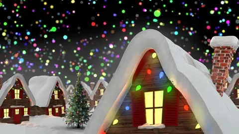 Animation of winter scenery with decorat... | Stock Video | Pond5