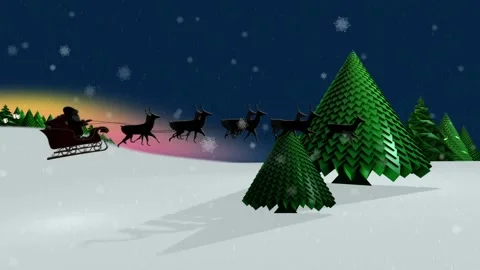 Animation of winter scenery | Stock Video | Pond5