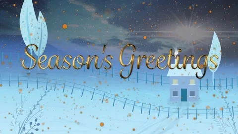 Animation of winter scenery with seasons... | Stock Video | Pond5