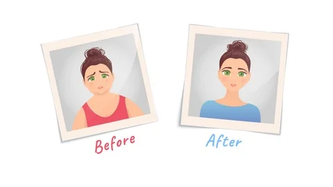 Animation of woman before and after weig... | Stock Video | Pond5