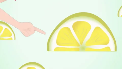 Animation of woman talking over lemon ic... | Stock Video | Pond5