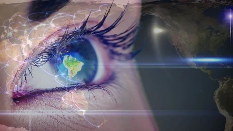 Animation of women opening her eye on a ... | Stock Video | Pond5