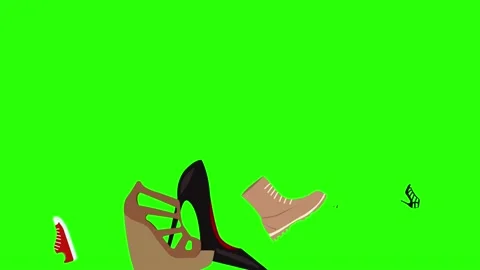 Animation of women shoes group elements ... | Stock Video | Pond5