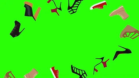 Animation of women shoes group elements ... | Stock Video | Pond5