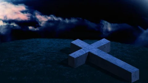 Animation of wooden Christian cross lyin... | Stock Video | Pond5