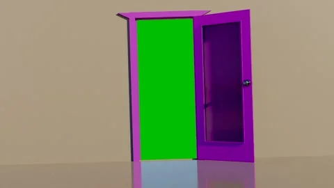 Animation - Wooden Door Opening to Green... | Stock Video | Pond5