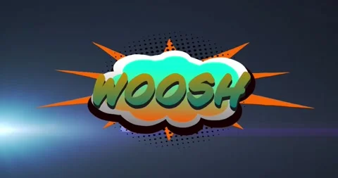 Animation of woosh text over light trail... | Stock Video | Pond5