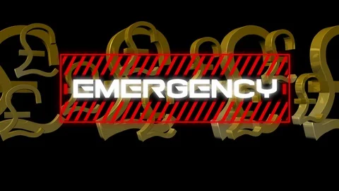 Animation of a word emergency in red fra... | Stock Video | Pond5