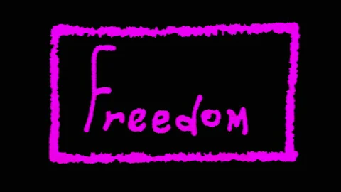 Animation of the word freedom on a black... | Stock Video | Pond5