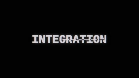 Animation of the word Integration on bla... | Stock Video | Pond5